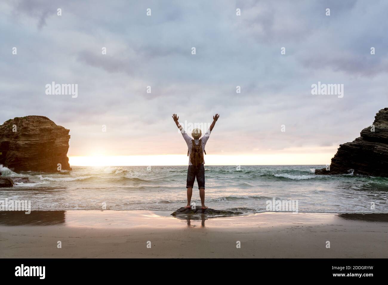 Full body of peaceful female with closed eyes meditating in Padmasana ...