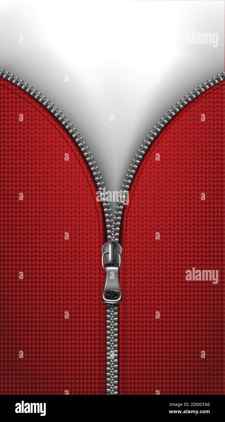 Vector 3d realistic silver zip with red background Stock Vector Image ...