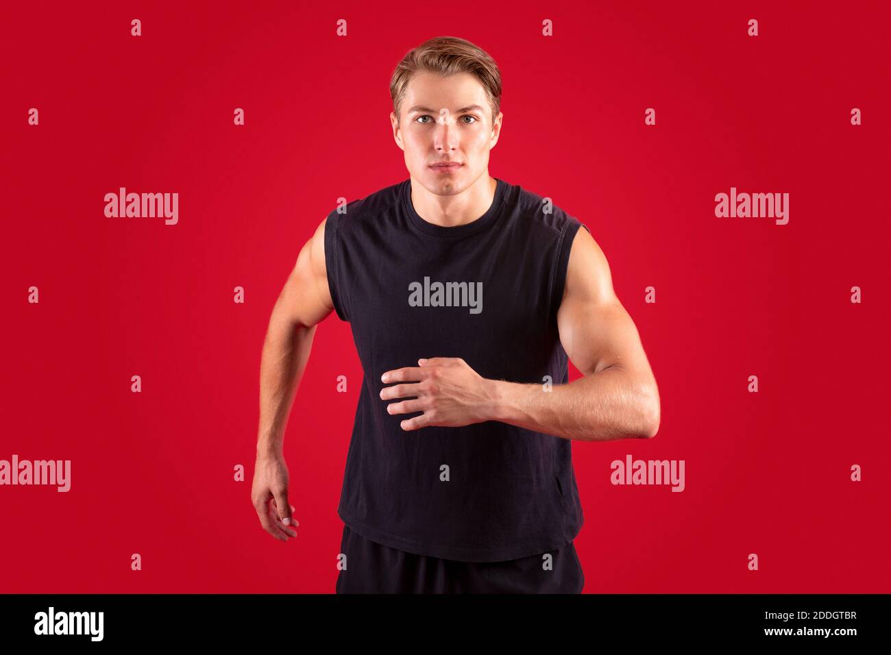 Sports and healthy lifestyle concept. Determined millennial athlete ...