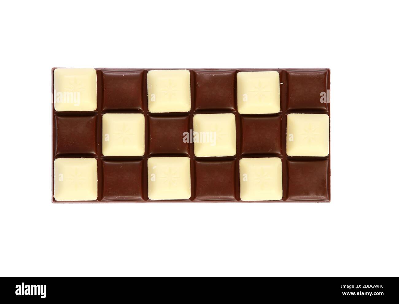 A chocolate chess bar on white background Stock Photo - Alamy