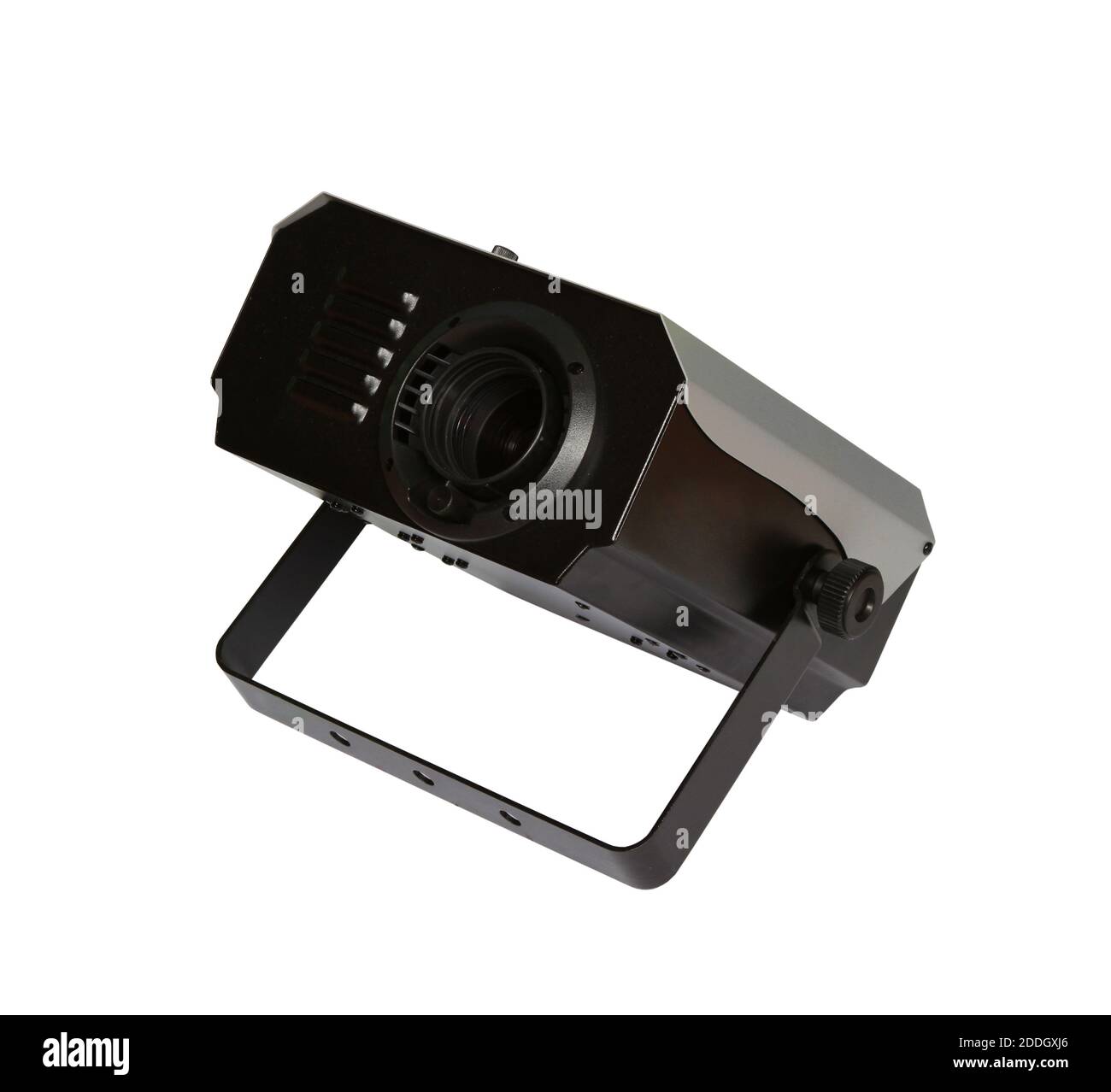 A black modern projector isolated on a white background Stock Photo - Alamy