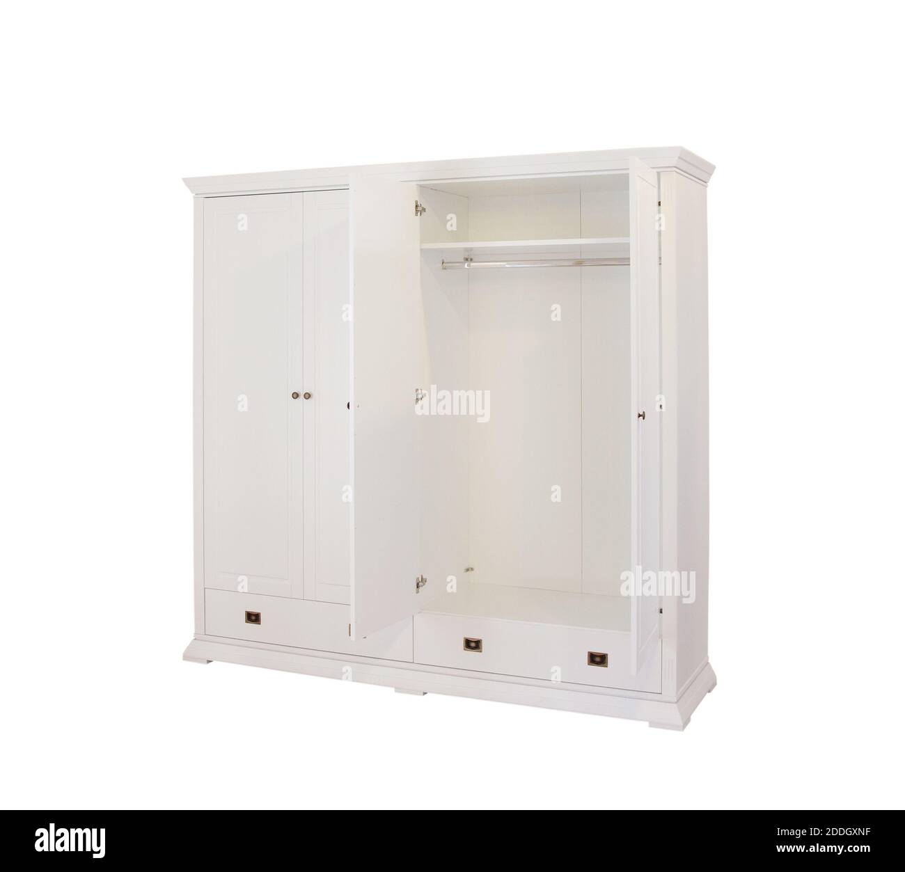 A white modern wardrobe isolated on a white background Stock Photo - Alamy