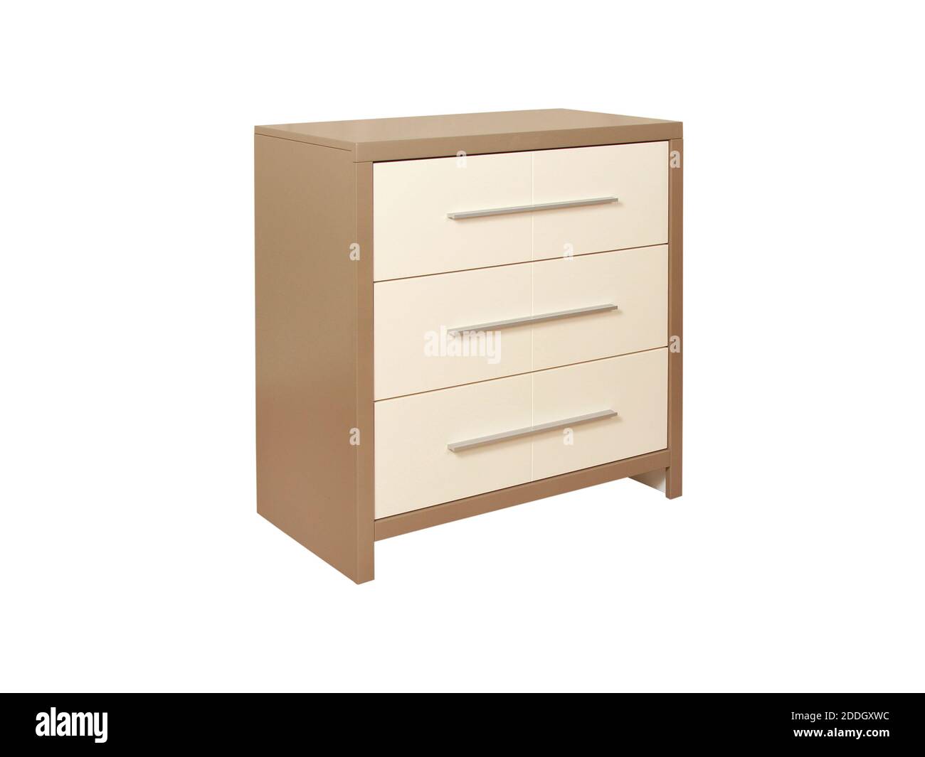 A modern wooden commode isolated on a white background Stock Photo - Alamy