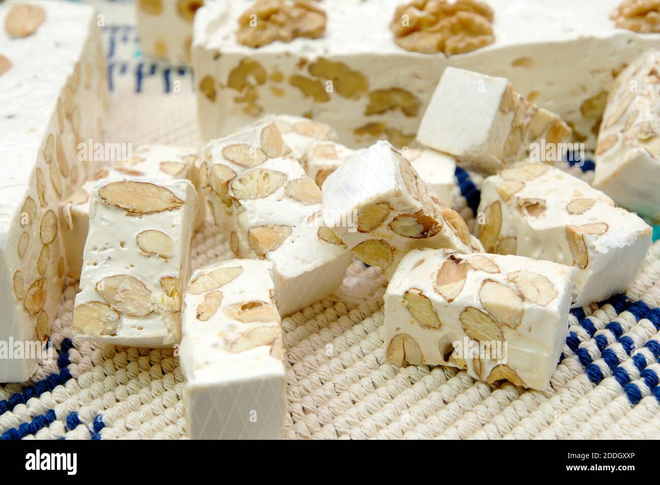 artisanal soft nougat factory of Tonara in the Sardinia region of Italy ...