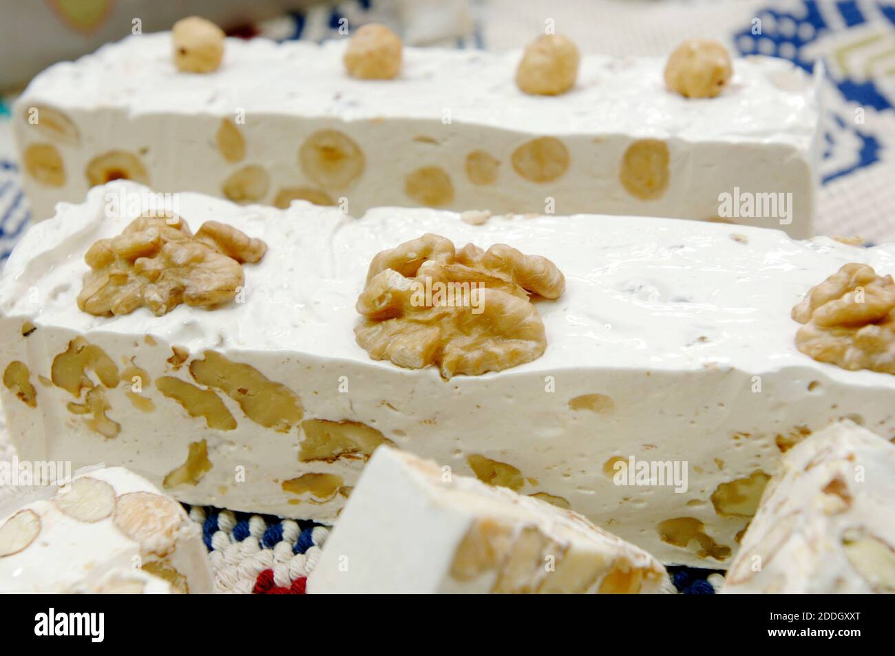 artisanal soft nougat factory of Tonara in the Sardinia region of Italy ...