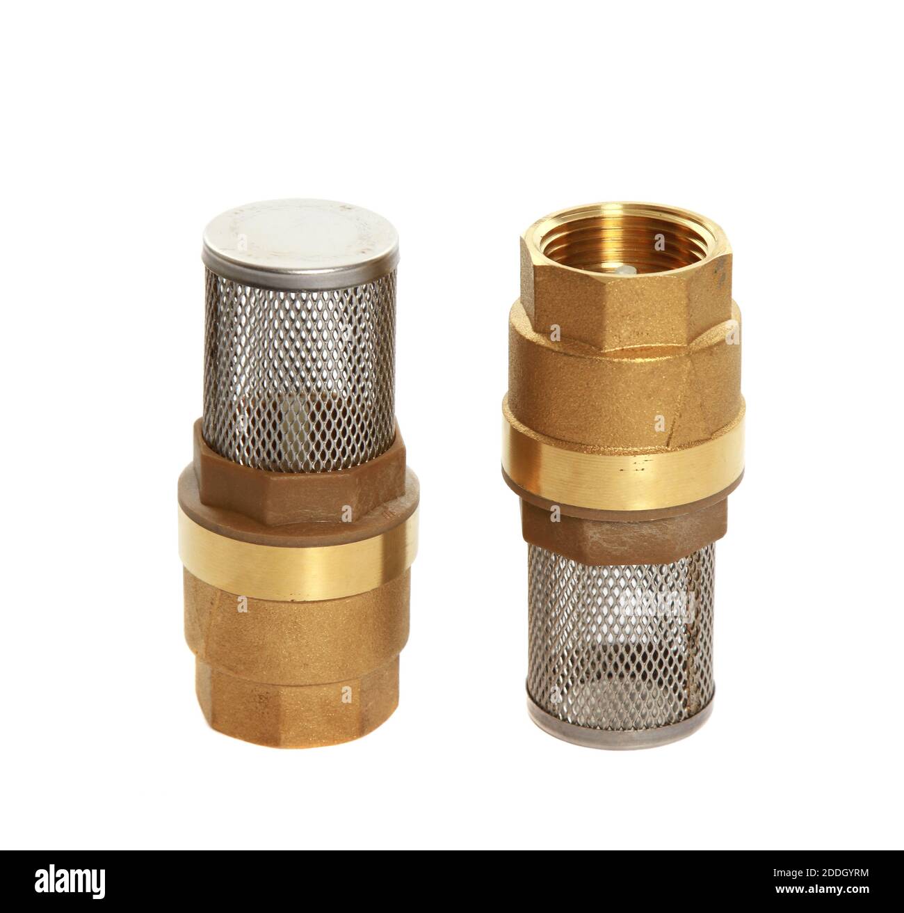 A closeup of hose fittings on a white background Stock Photo - Alamy