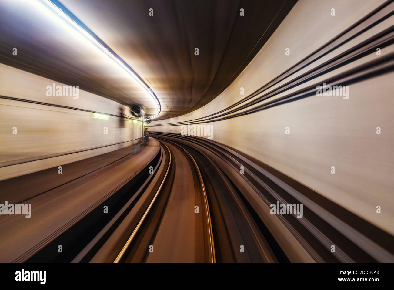 Copenhagen, Denmark. Riding the metro in Copenhagen, Denmark with ...