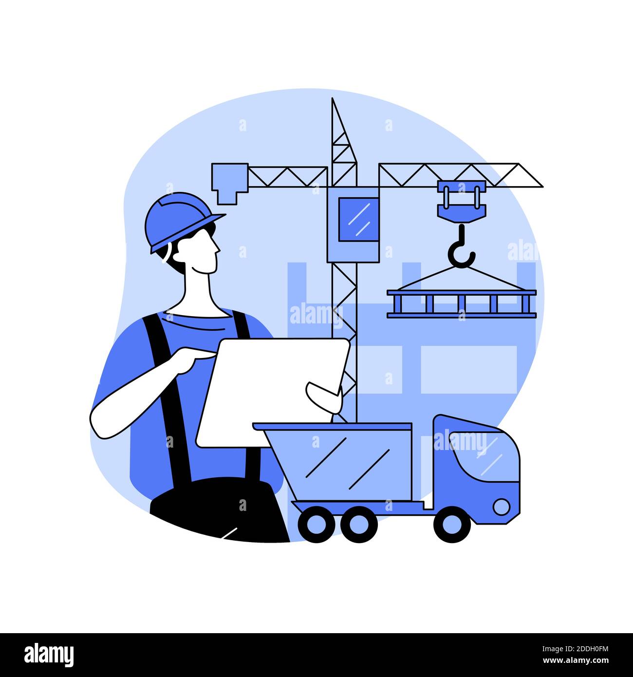 Modern construction machinery abstract concept vector illustration ...