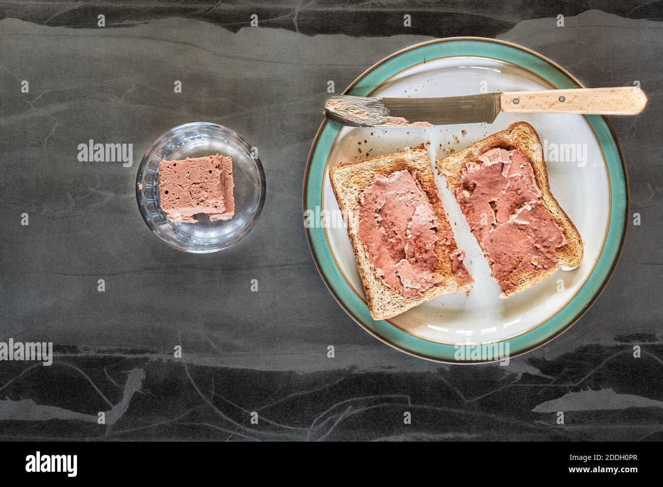 Duck pate on toast Stock Photo - Alamy