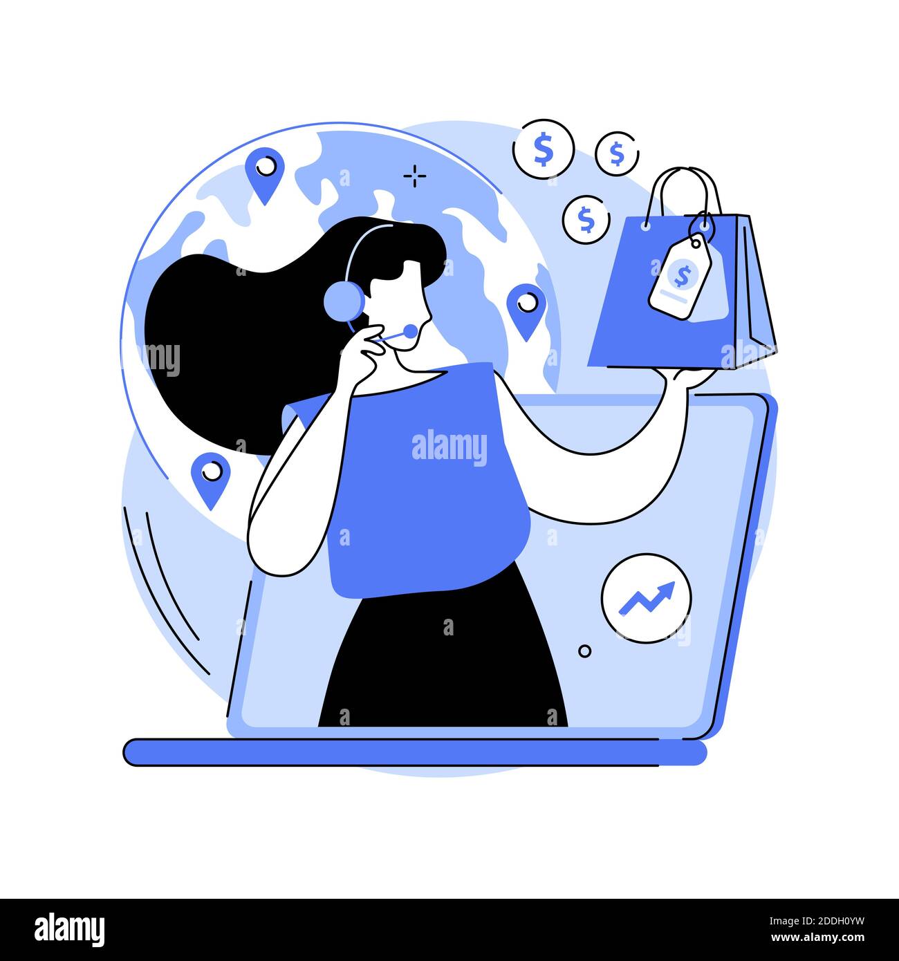 Virtual sales abstract concept vector illustration Stock Vector Image ...