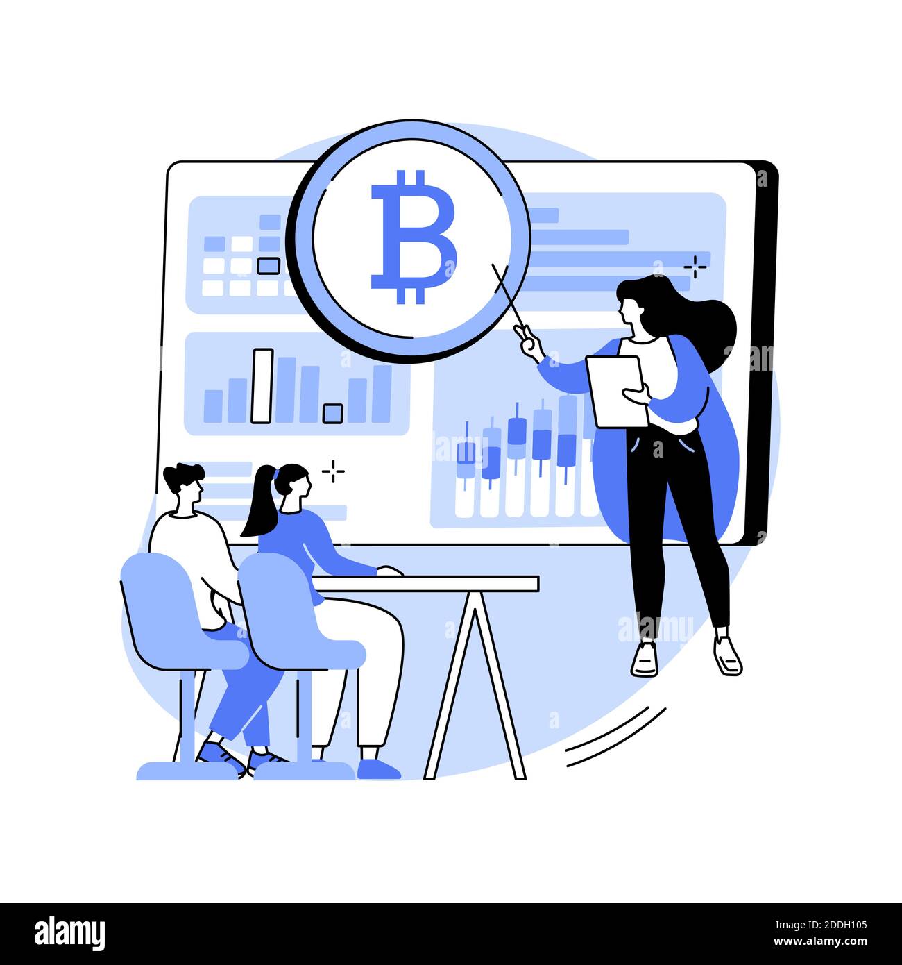 Cryptocurrency trading courses abstract concept vector illustration ...
