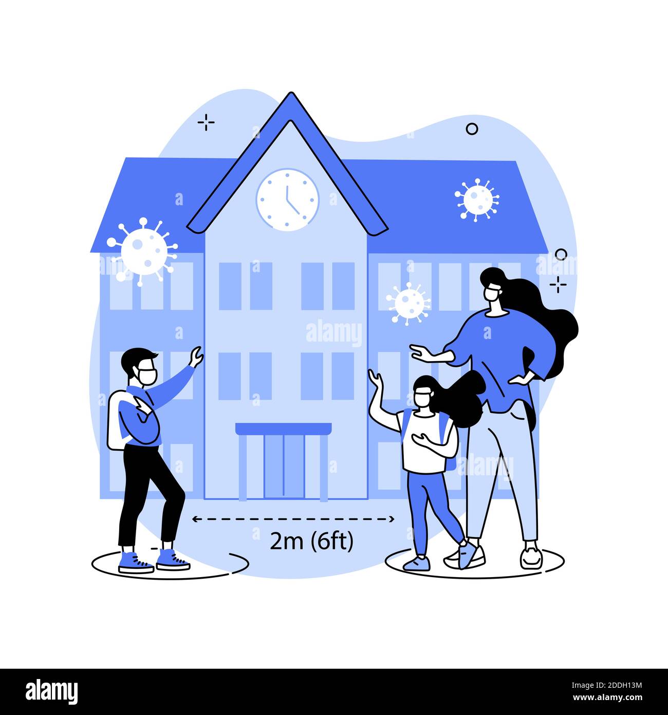 School reopening abstract concept vector illustration Stock Vector ...