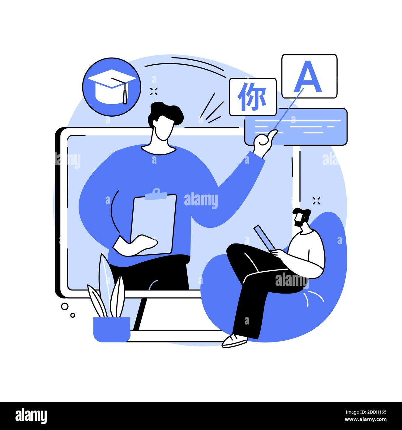 Foreign language workshop abstract concept vector illustration Stock ...