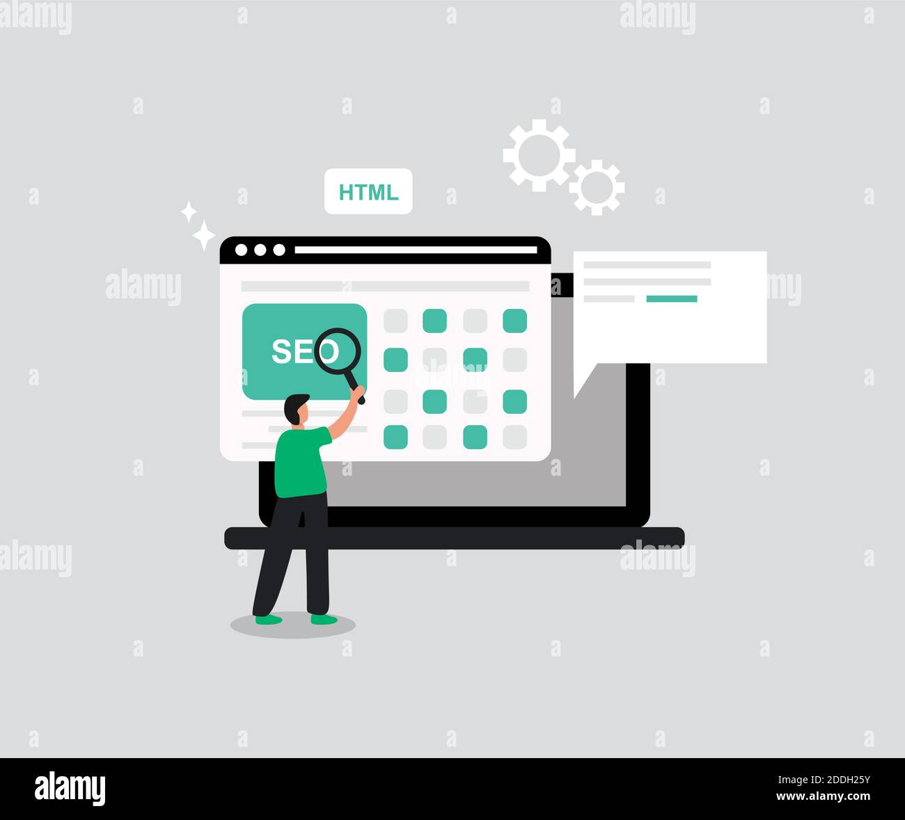 Man looking in engine Stock Vector Images - Alamy