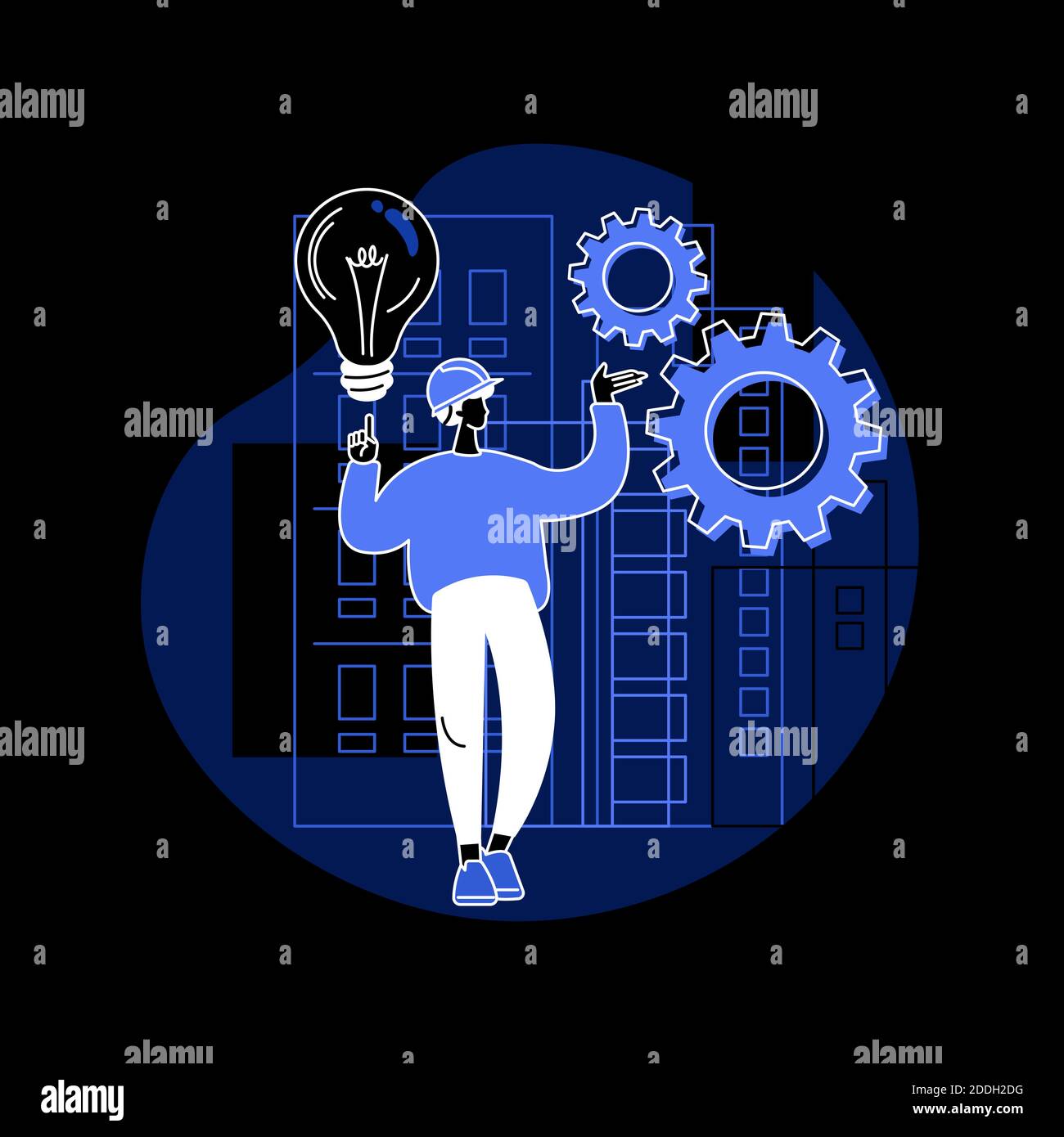 Building Information Modeling Abstract Concept Vector Illustration