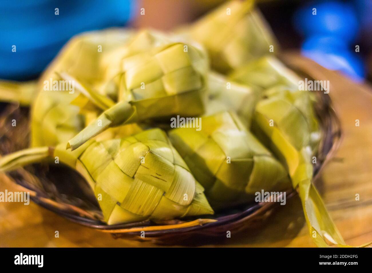 Traditional wrapped rice locally called puso at a local restaurant in ...