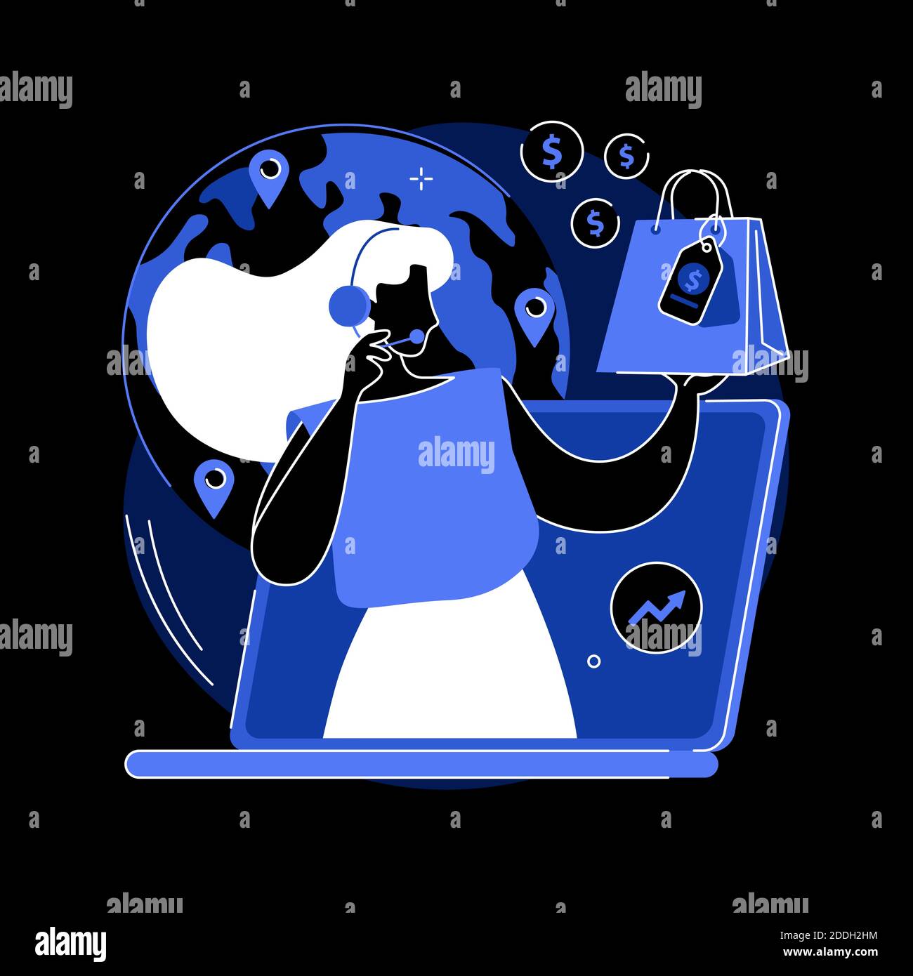 Virtual sales abstract concept vector illustration Stock Vector Image ...