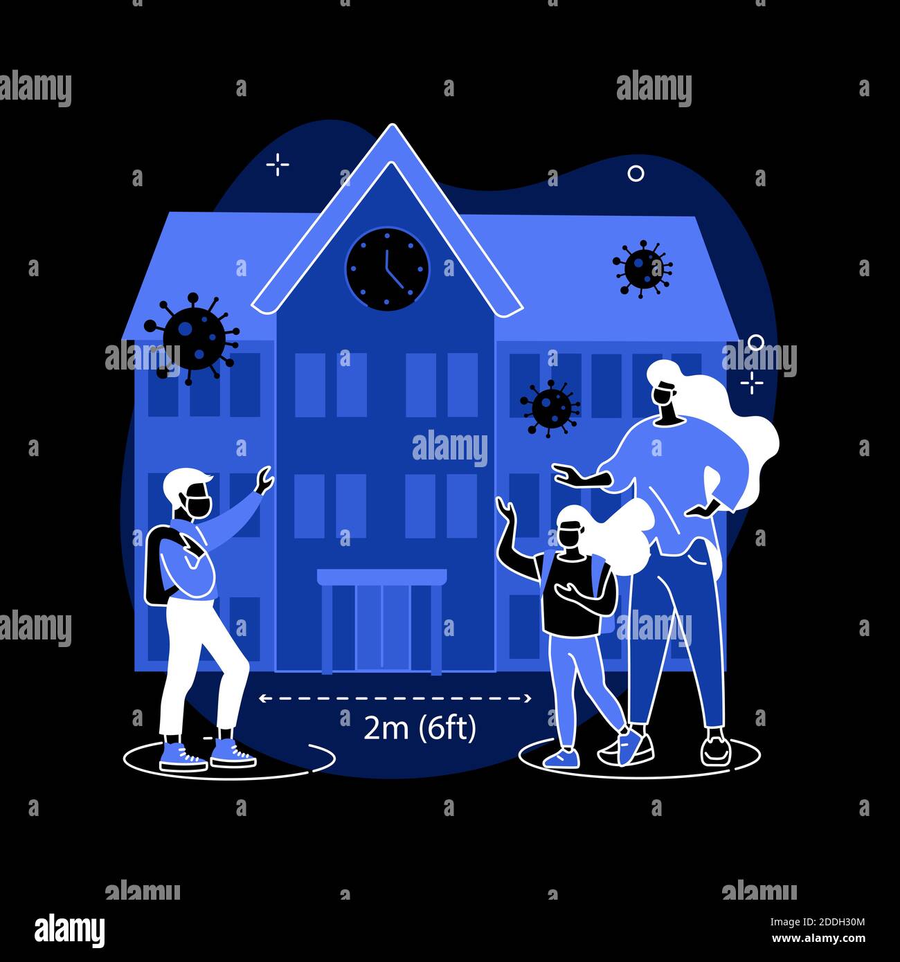 School reopening abstract concept vector illustration Stock Vector ...