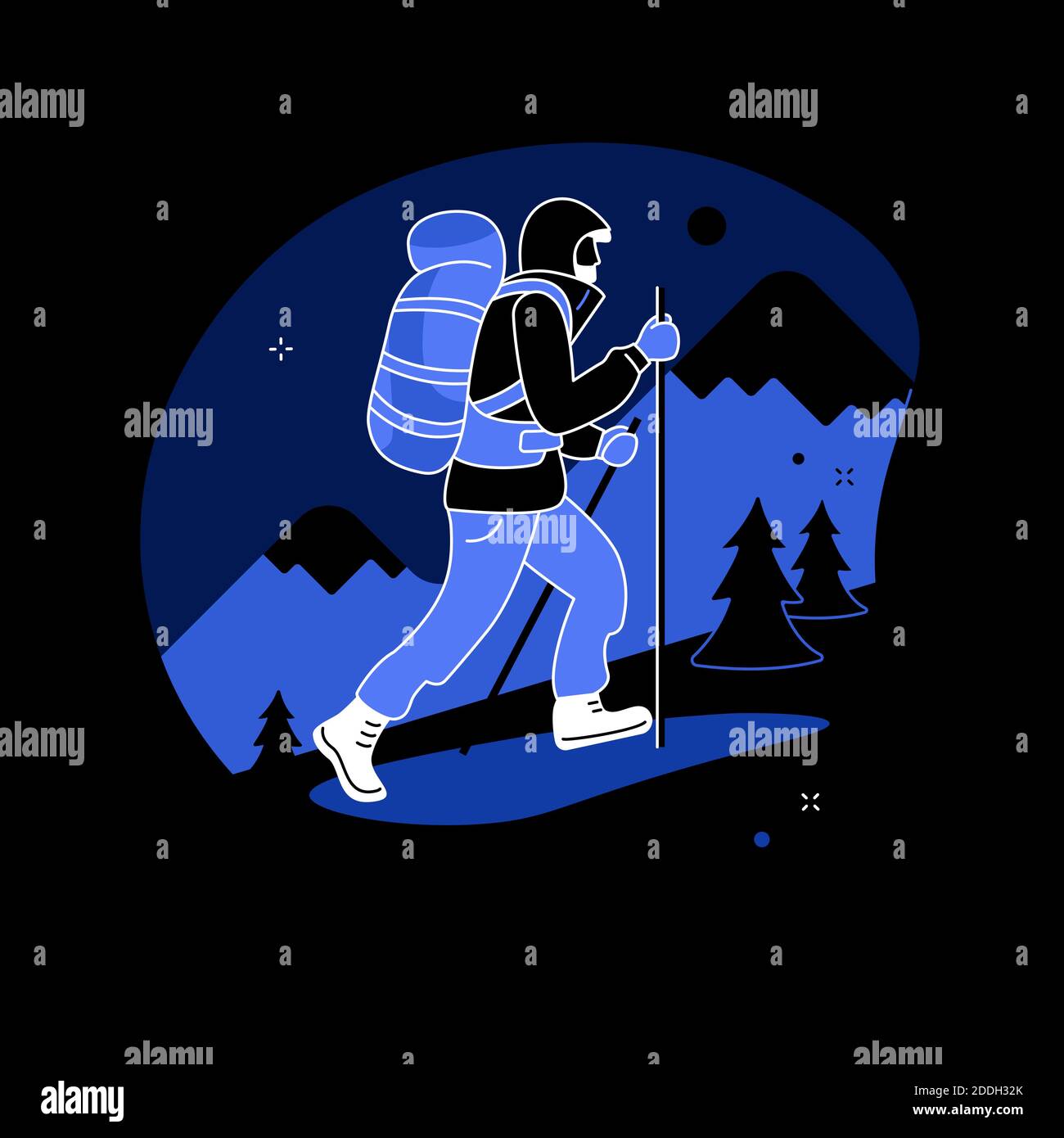 Winter hiking abstract concept vector illustration Stock Vector Image ...