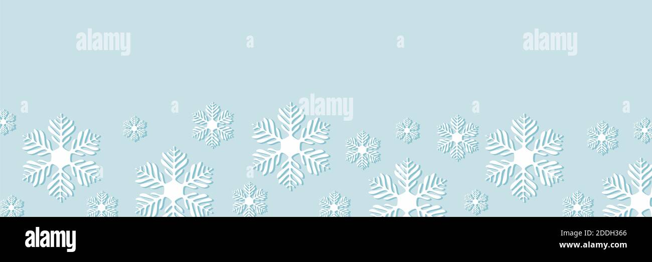 Christmas pattern of white snowflakes on an azure-blue background ...