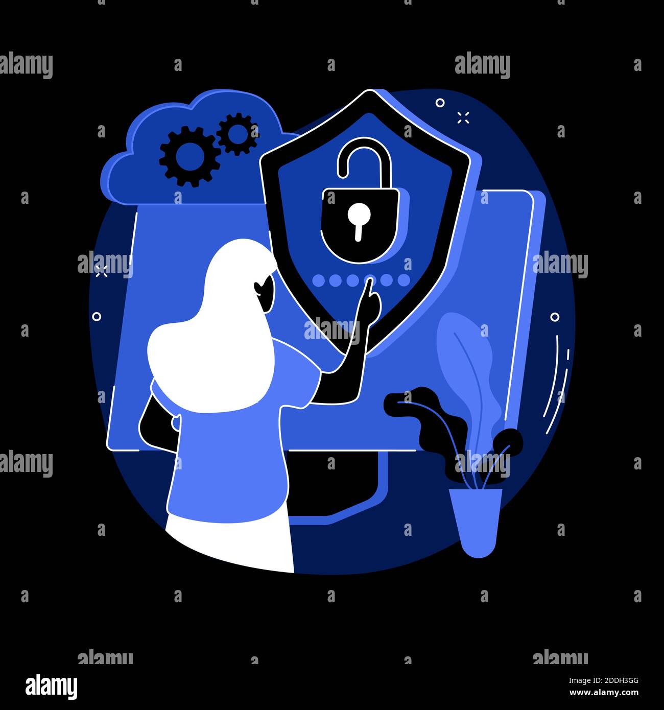 Cyber security abstract concept vector illustration Stock Vector Image ...