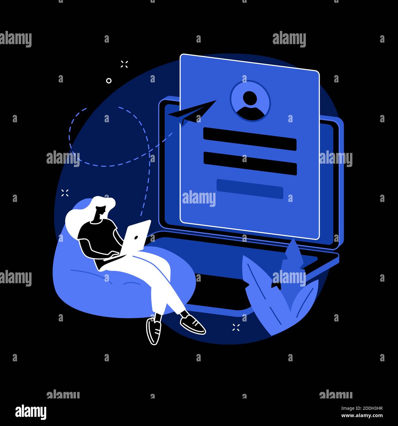 Blue line create account screen hi-res stock photography and images - Alamy