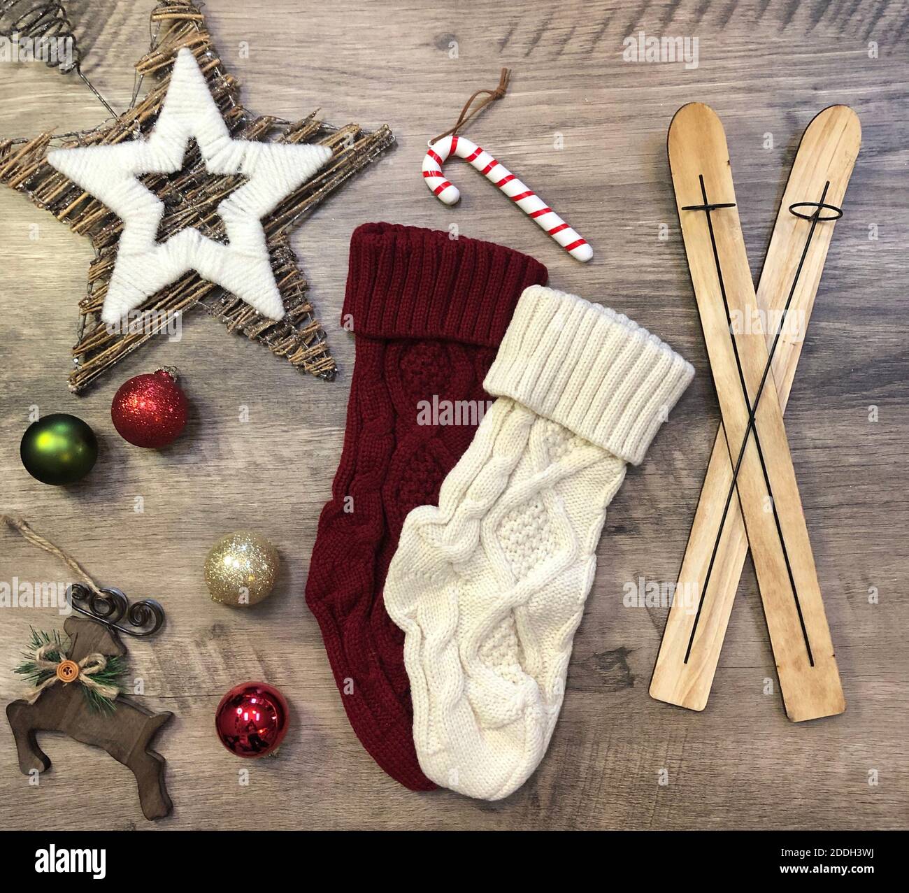 Christmas decorations rustic Stock Photo - Alamy