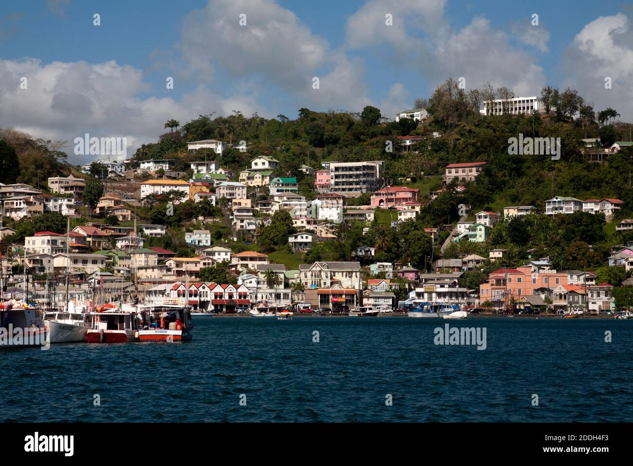 fishing boats at anchor the carenage st george grenada windward islands ...
