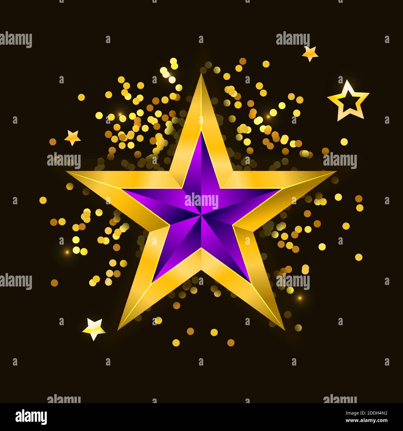 illustration of a purple star on steel background. vector file included ...