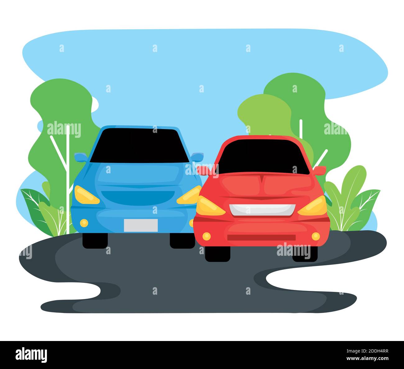 cars vehicles traveling in the landscape Stock Vector Image & Art - Alamy