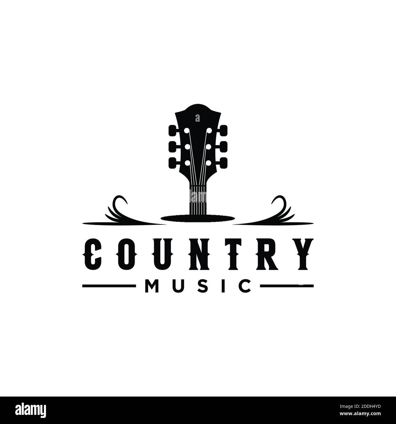 Classic country music, guitar vintage retro logo design Stock Photo - Alamy