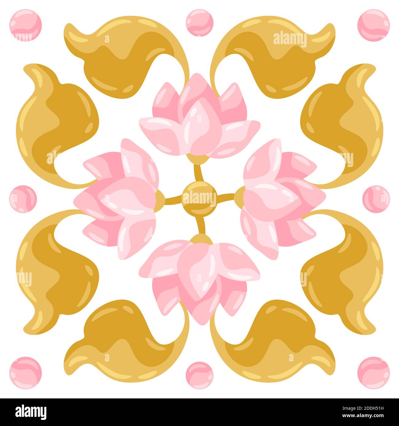 Ceramic tile pattern with lotus Stock Vector Image & Art - Alamy