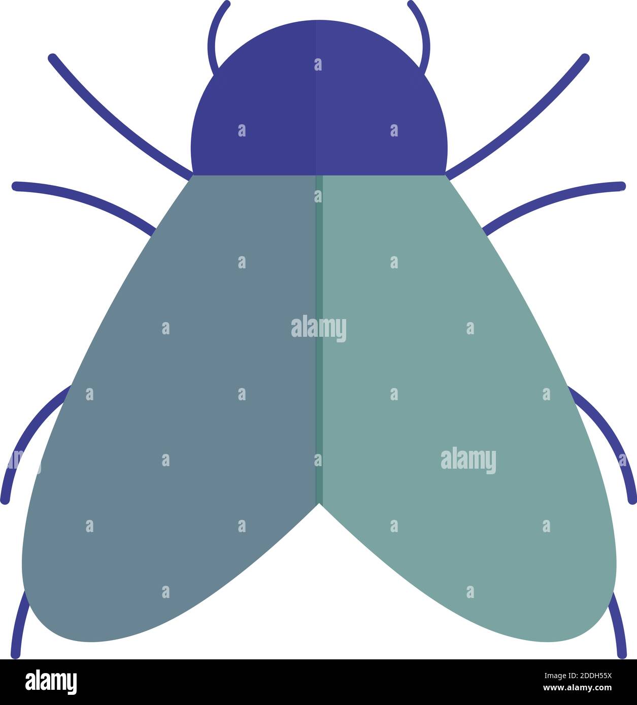 bug with wings animal in cartoon flat icon style vector illustration ...