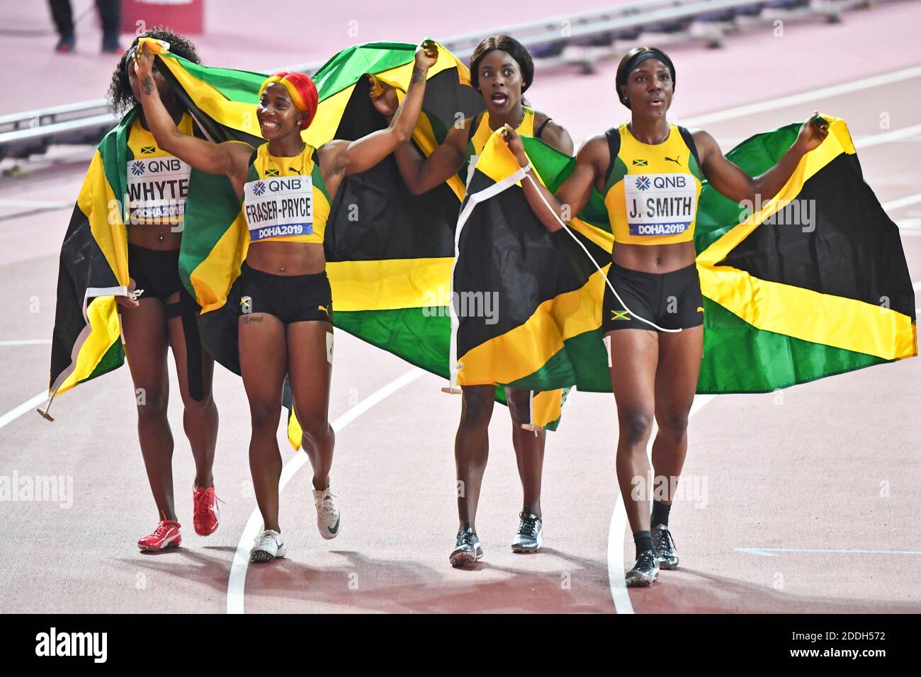 Natalliah Whyte, Shelly-Ann Fraser-Pryce, Jonielle Smith, Shericka ...
