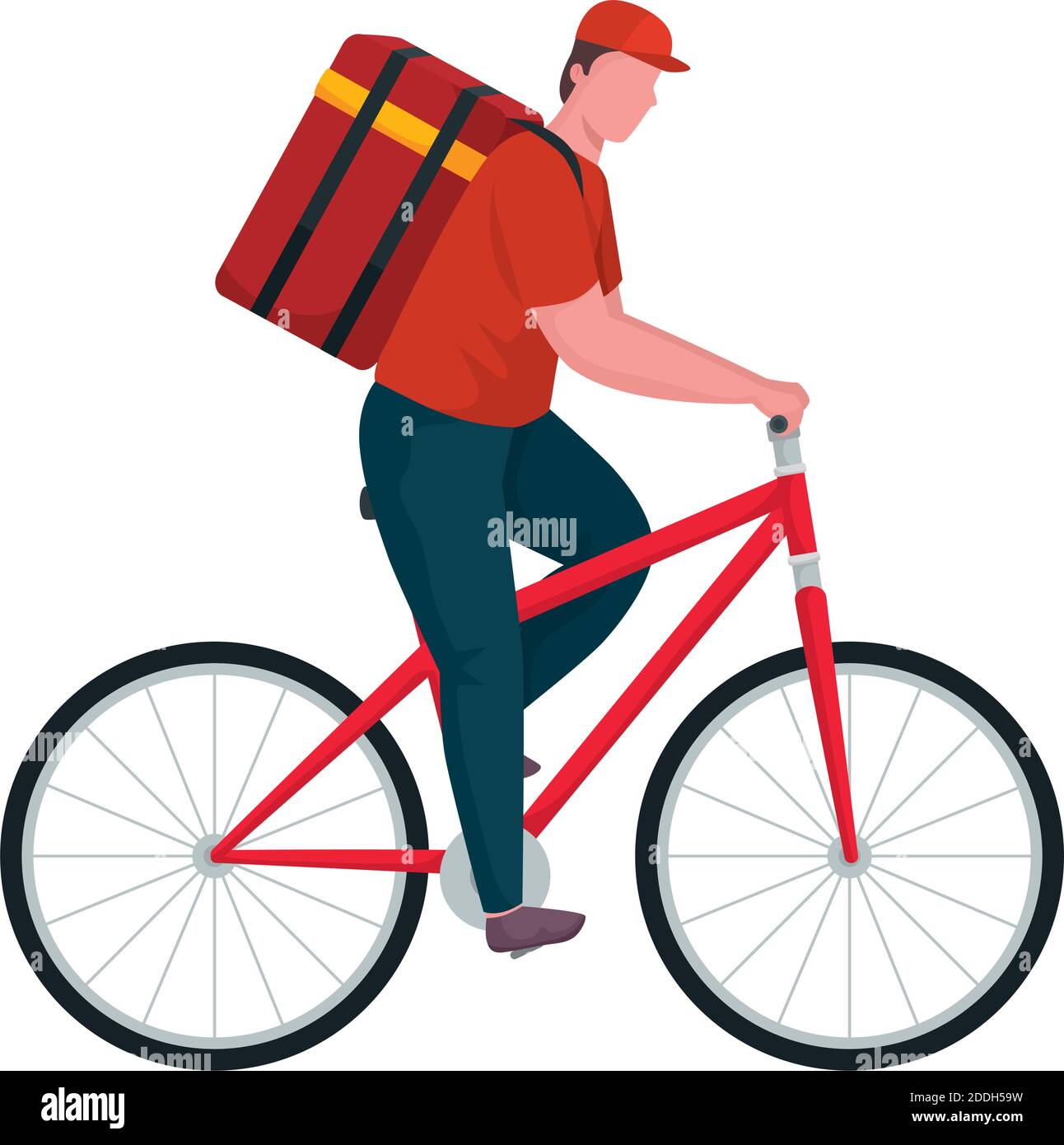 delivery worker in bicycle character Stock Vector Image & Art - Alamy
