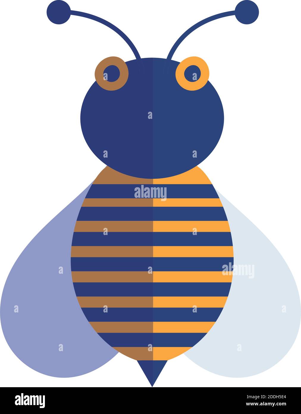 bee insect animal comic in cartoon flat icon style vector illustration ...