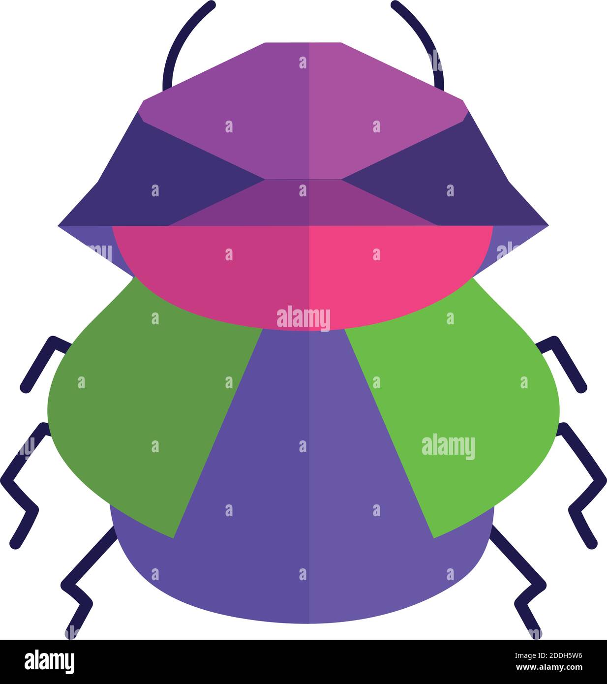 beetle bug animal in cartoon flat icon style vector illustration Stock ...