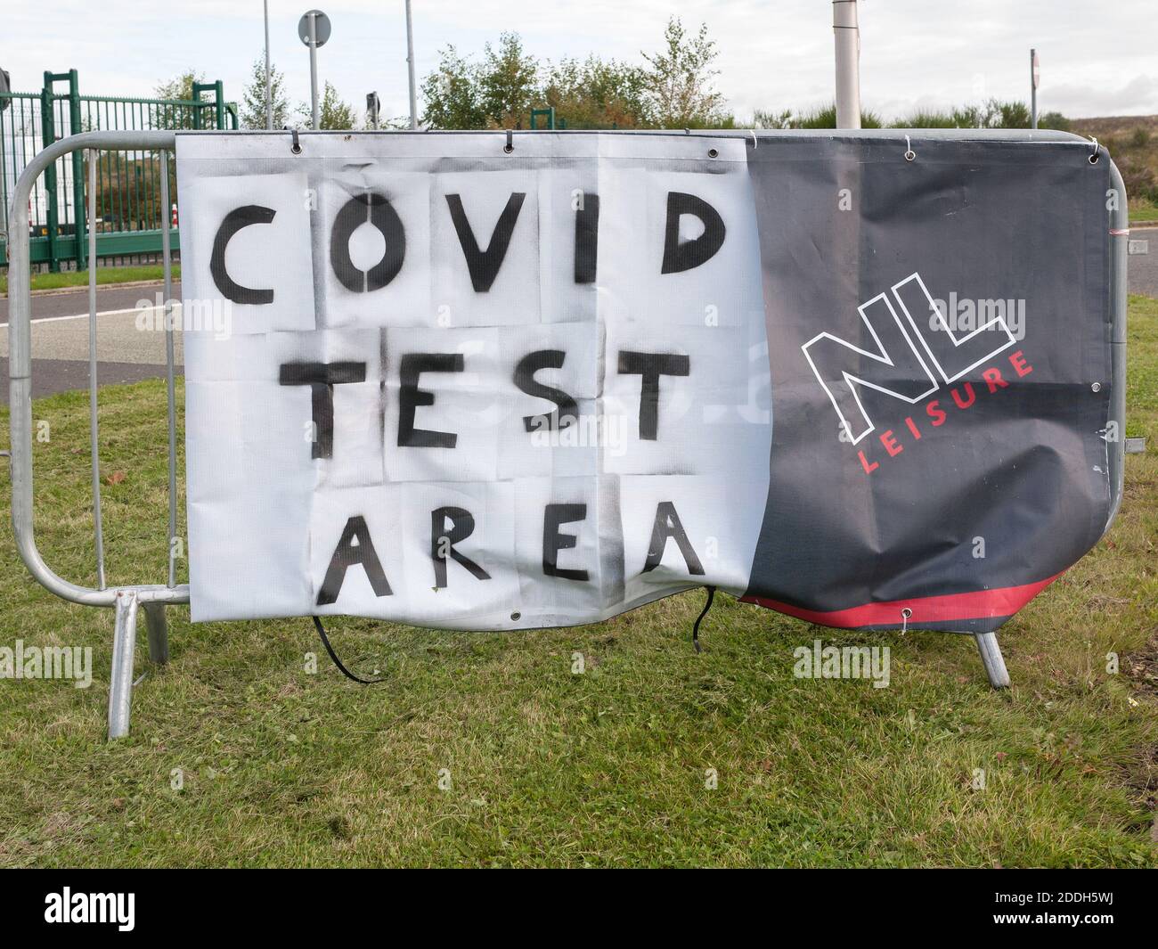 Covid 19 test station notice Stock Photo - Alamy