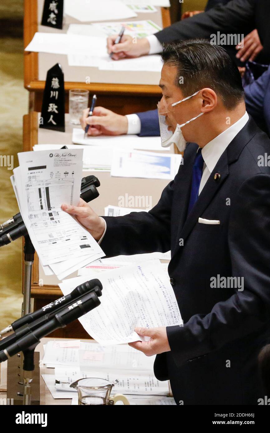 Tokyo, Japan. 25th Nov, 2020. Tetsuro Fukuyama Secretary-General of the ...