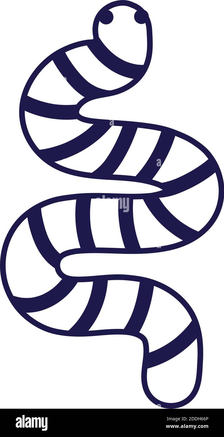 earthworm bug animal in cartoon line icon style vector illustration ...