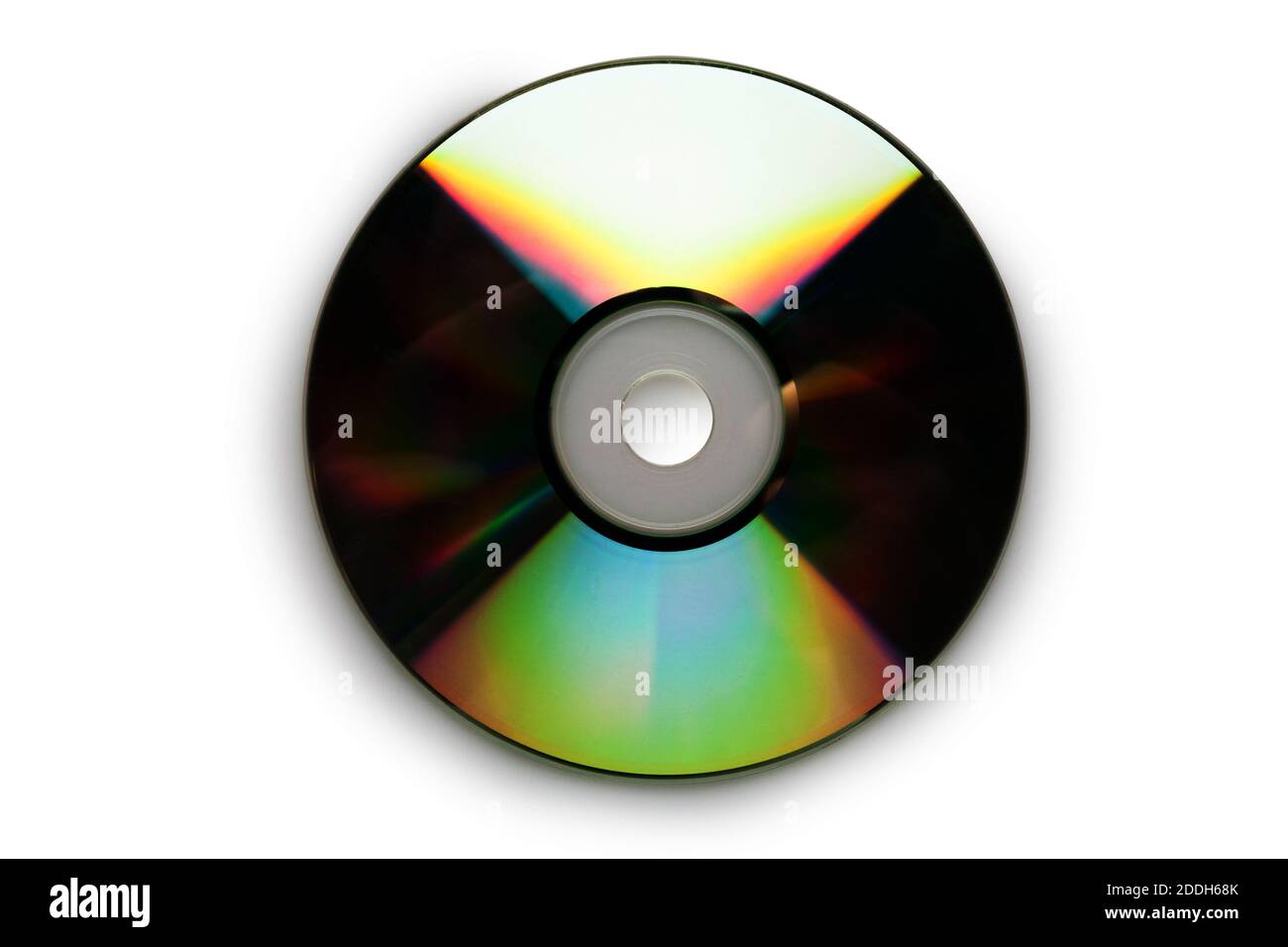 CD or DVD disk isolated on white background. Flat disc, top view Stock ...