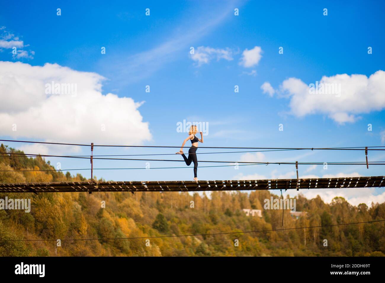 Blonde athlete jogging on trail hi-res stock photography and images - Alamy