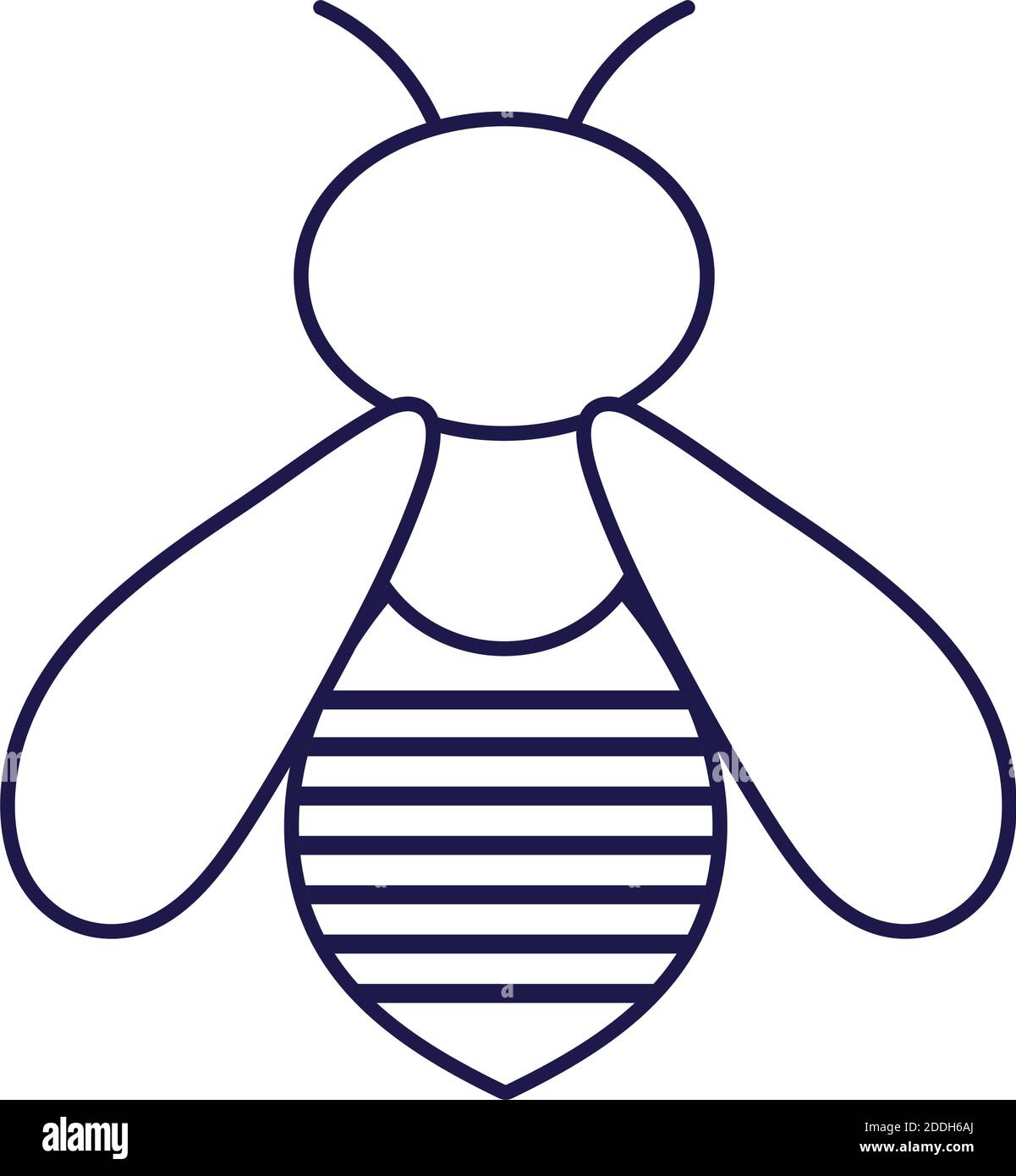 bug nature animal in cartoon thin line icon style vector illustration ...