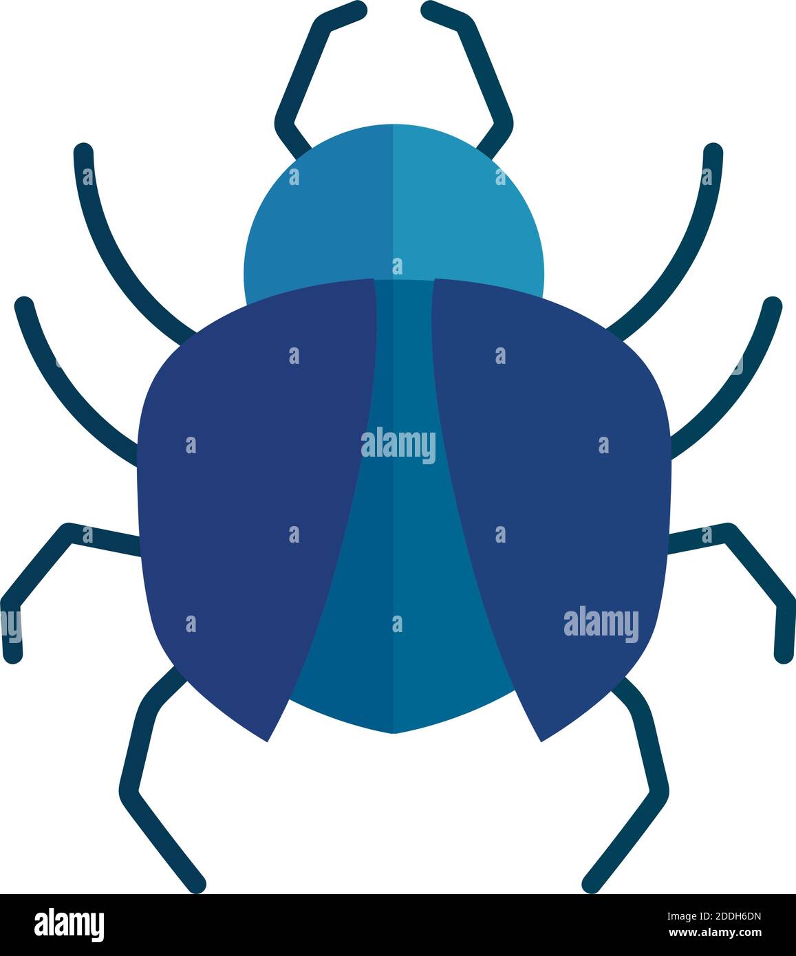 blue insect animal in cartoon flat icon style vector illustration Stock ...