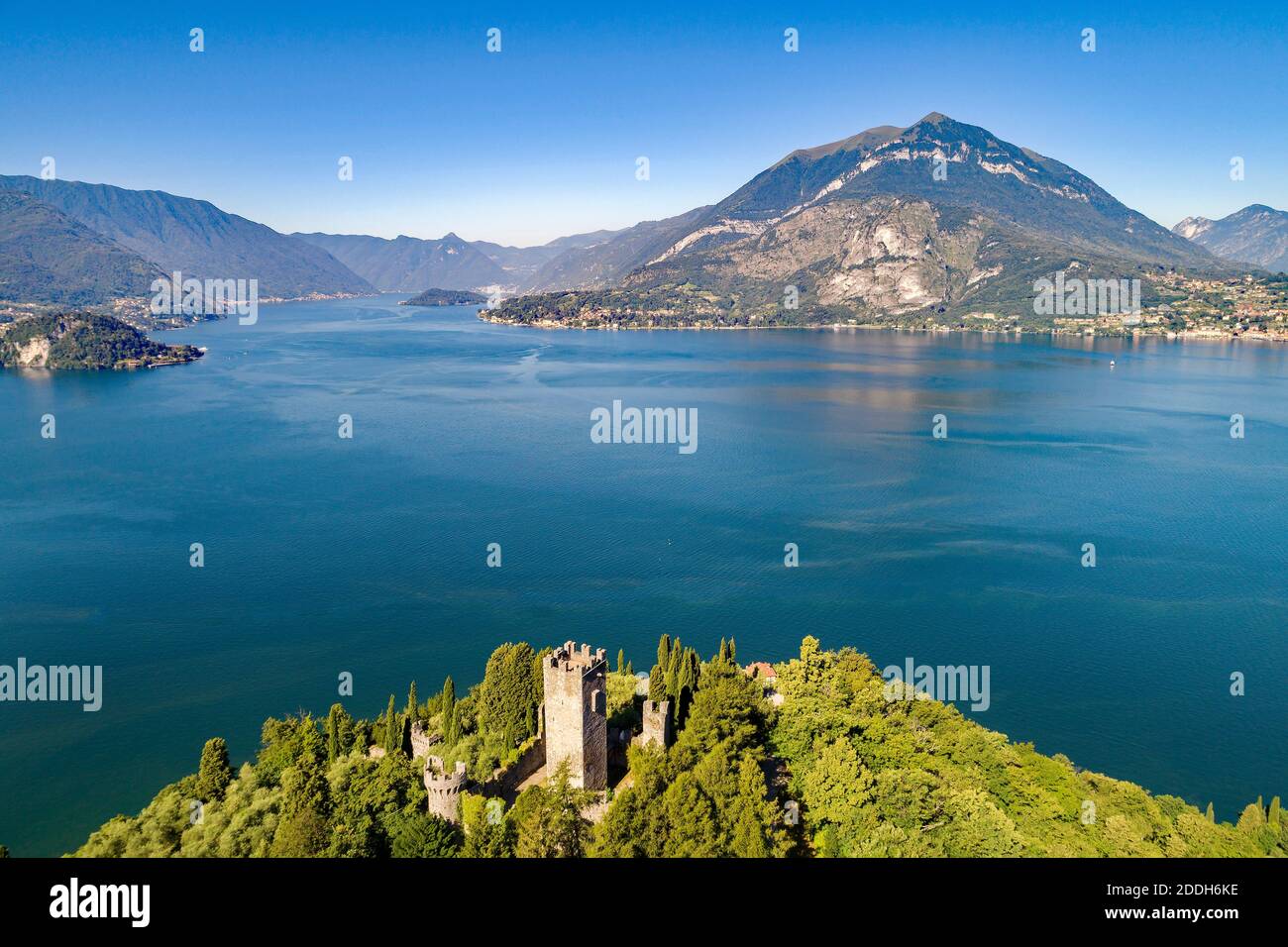 Vezio Castle, Varenna, Lake Como (IT), Aerial view Stock Photo - Alamy
