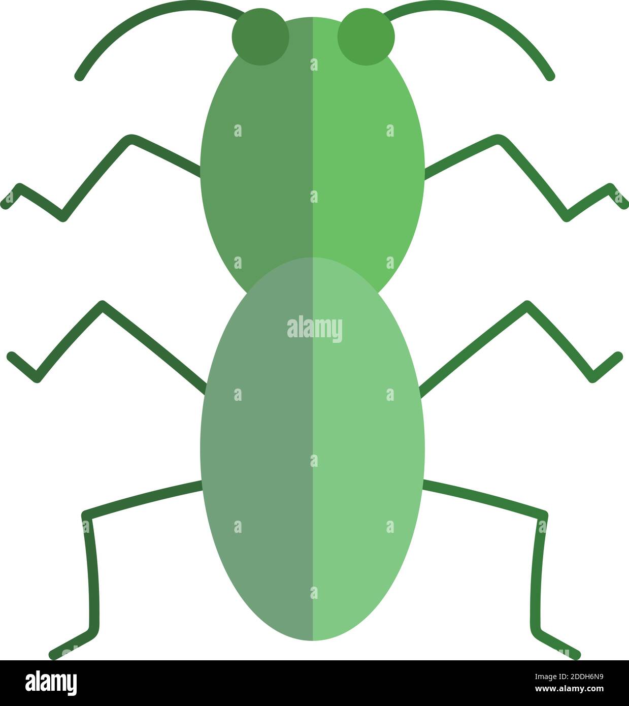 cricket insect animal in cartoon flat icon style vector illustration ...