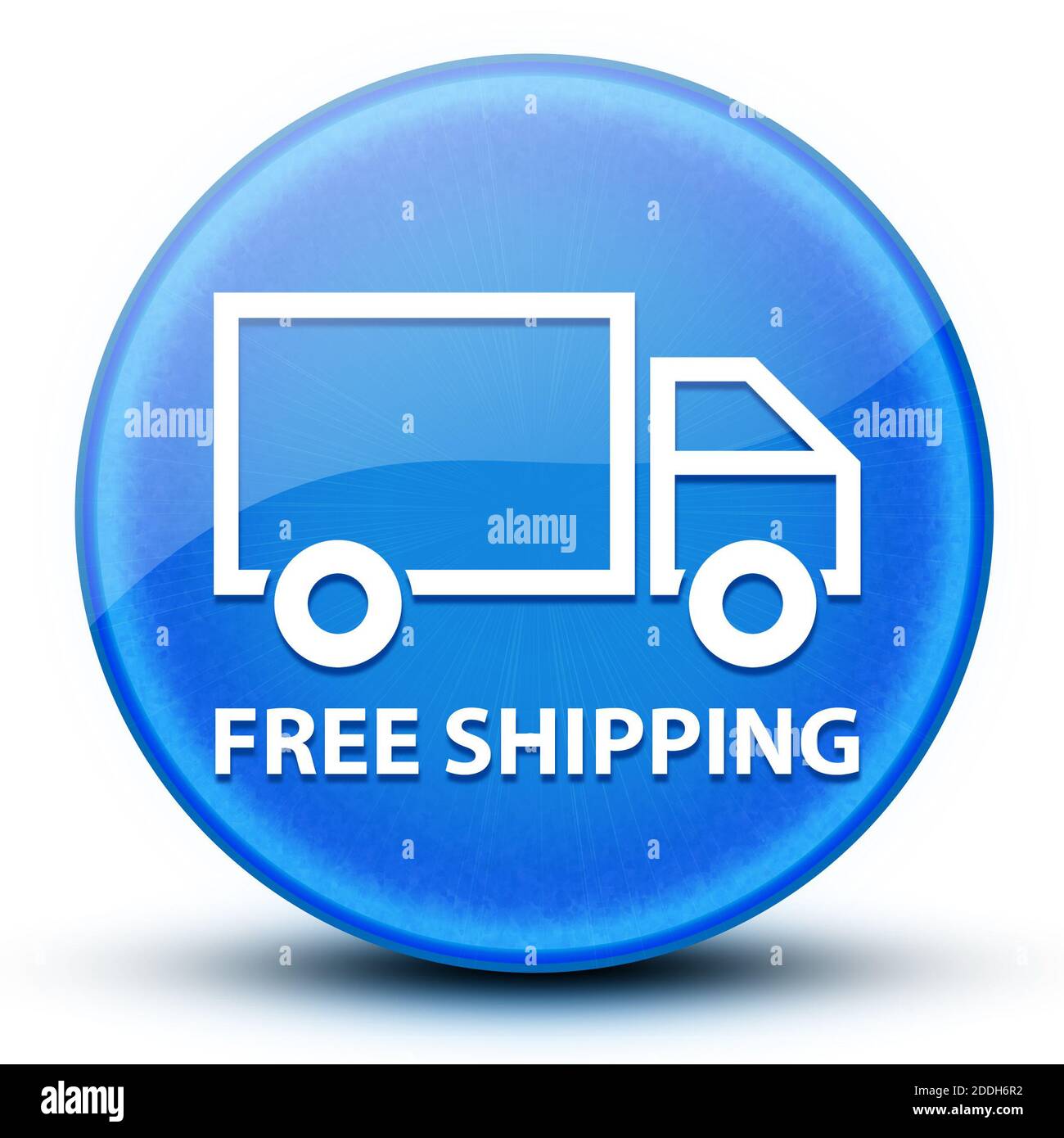 Free shipping (Truck icon) eyeball glossy blue round button abstract ...