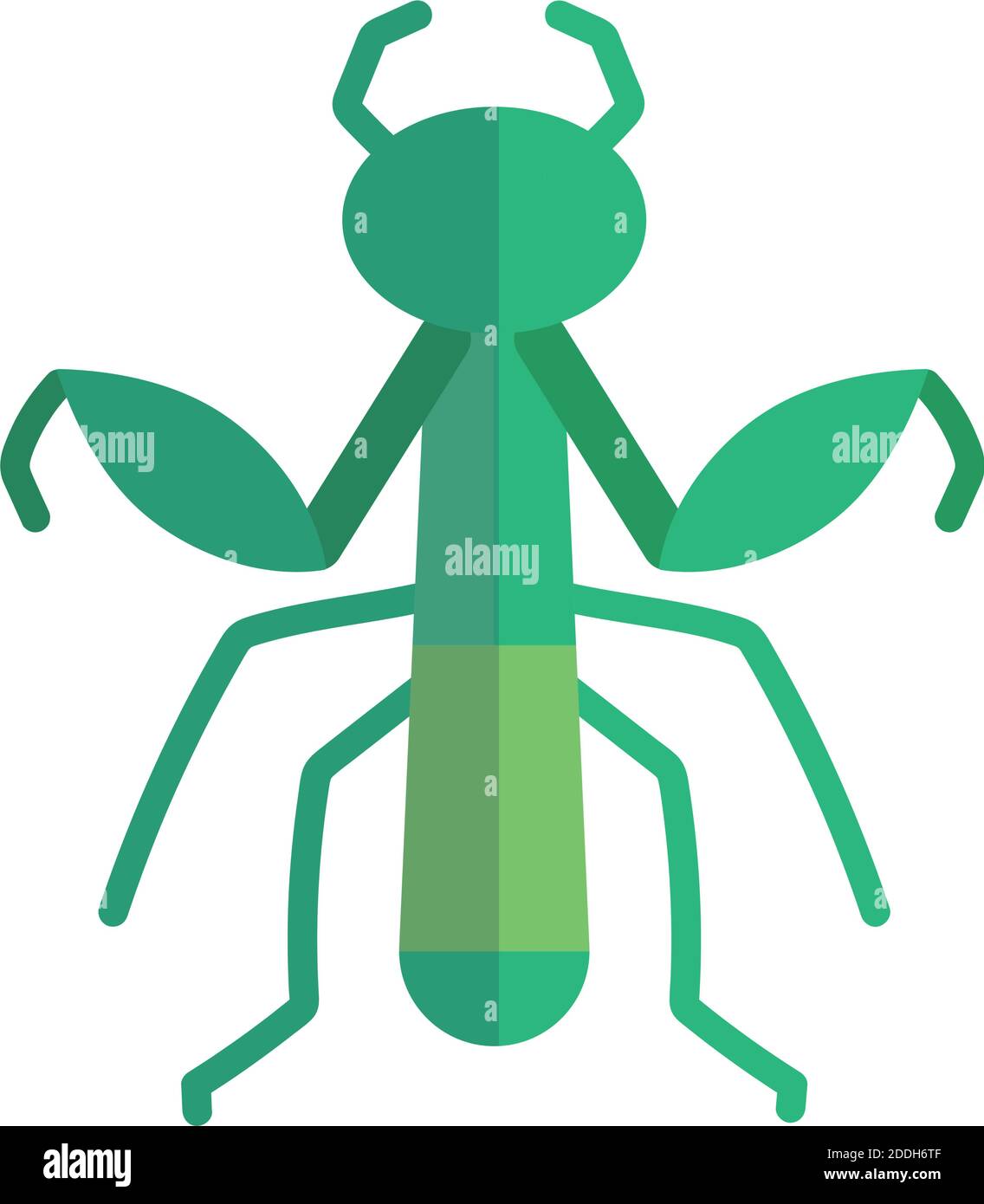 mantis insect animal in cartoon flat icon style vector illustration ...
