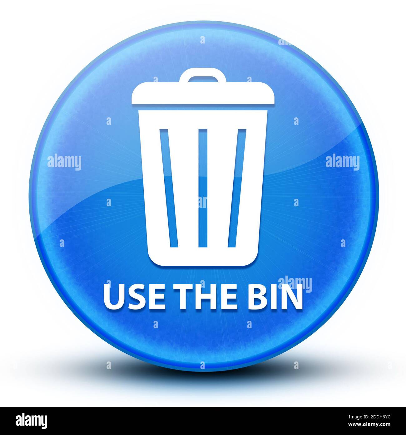 Use the bin (Bin icon) eyeball glossy blue round button abstract ...