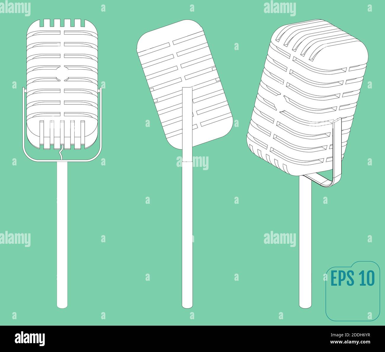 Microphone Retro Vocal Radio Equipment Vector Stock Vector Image & Art ...